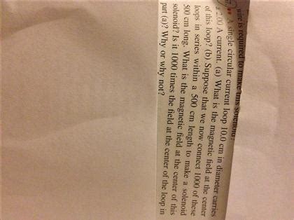 Solved A Single Circular Current Loop 10 0 Cm In Diameter Chegg Com