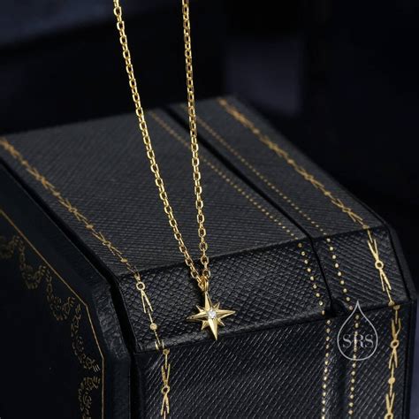 Extra Tiny North Star Pendant Necklace By Silver Rain Silver