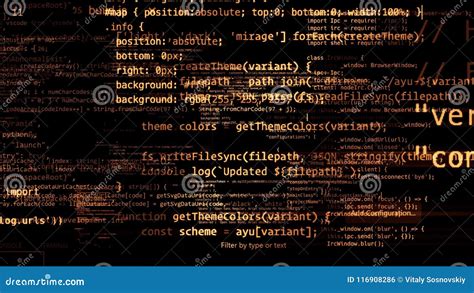 3d Rendering Of Abstract Blocks Of Code Located In The Virtual Space Stock Illustration