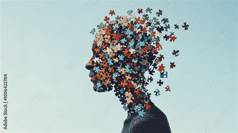 A Human Silhouette Made Of Puzzle Pieces With Each Piece Representing