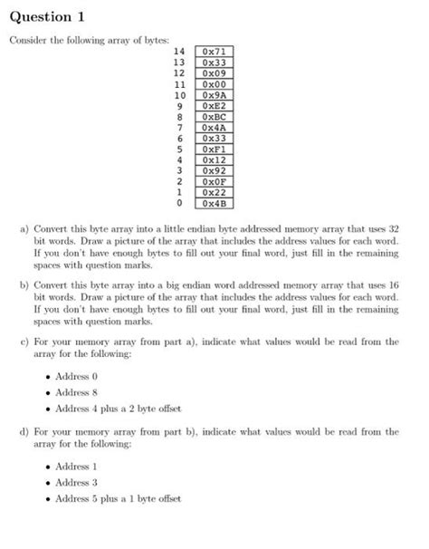 Solved Question 1 Consider The Following Array Of By− A
