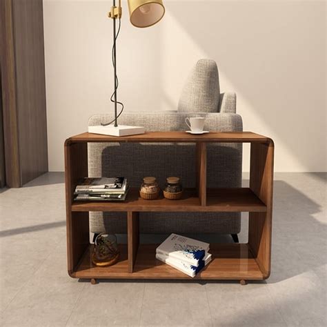 Modern Rectangular Side Table With Storage Wooden End Table Homary