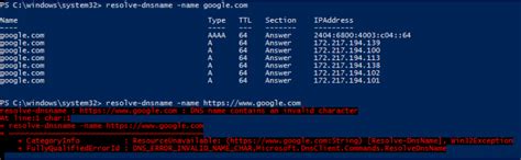 Resolve Dnsname Returns Dns Name Contains An Invalid Character Microsoft Qanda