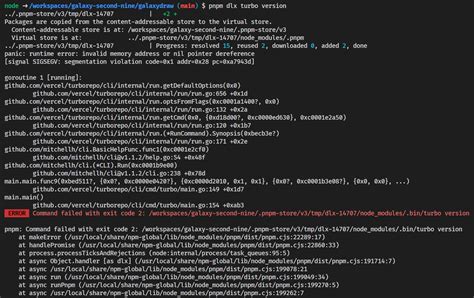 Version Command Throws Sigsegv · Issue 1839 · Vercelturborepo · Github