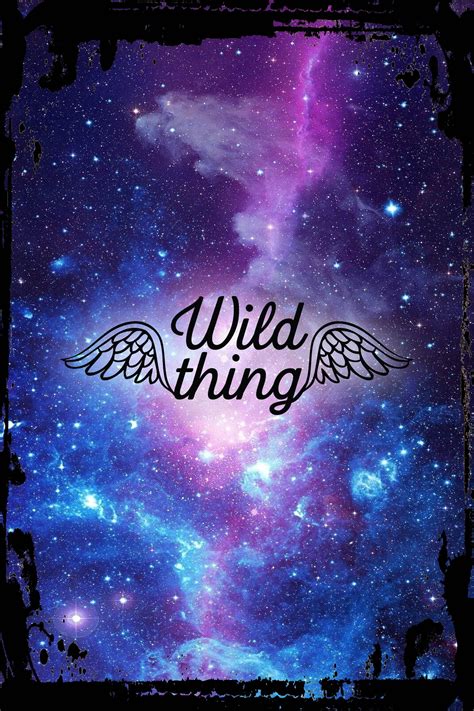 Galaxy Inspirational Wall Art Wild Thing Angel Wings Cursive Motorcycle Rider Bike Metal Wall