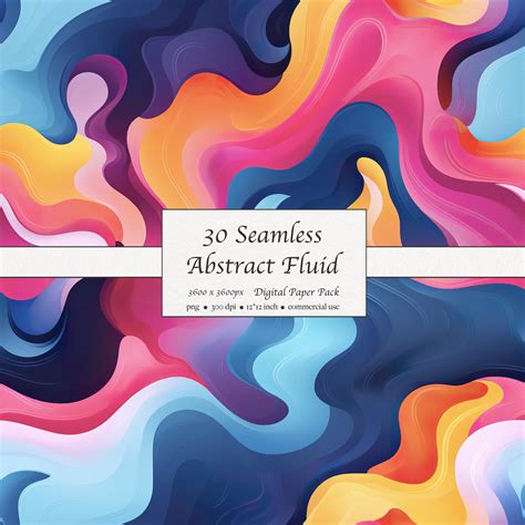 30 Seamless Abstract Fluid Pattern Digital Paper Pack Fluid Etsy