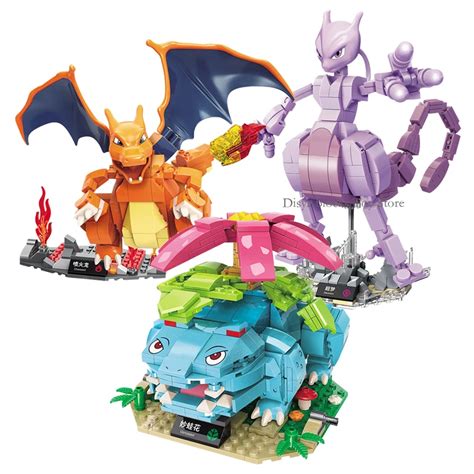 애니메이션 만화 포켓몬 피카츄 이상해씨 빌딩 블록 벽돌 세트 영화 인형 모델 어린이 장난감 어린이 선물 블록