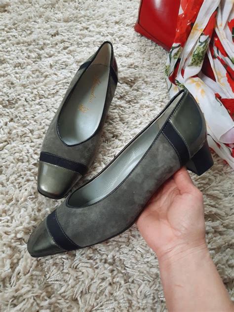 Шикарные кожаные замшевые туфли на низком каблуке Alexandria P 40 41 — цена 650 грн в