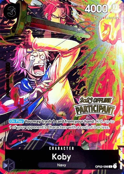 Op02 098 Koby Character Card Alternate Art Promo Offline Participant Don Games