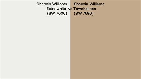 Sherwin Williams Extra White Vs Townhall Tan Side By Side Comparison