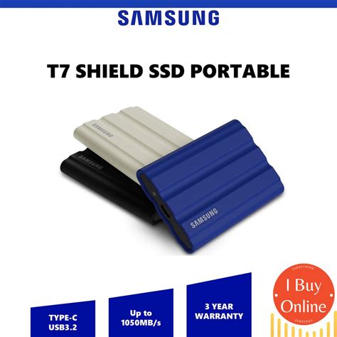 Samsung Ssd Portable T Shield Durable Usb Tb Tb Beige Blue Black Shopee Malaysia