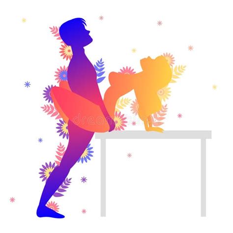 Kama Sutra Sexual Pose The Padlock On White Background Stock Vector