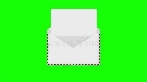 4k Animation Of Opening An Envelope And Opening The Paper Inside Green Background For Chroma