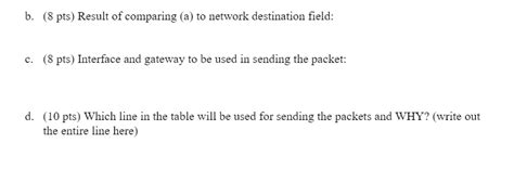 C Route Print Interface List 3x1 0x30004 00 E0 Chegg Com