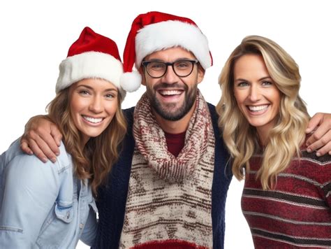 Familia Celebrando La Navidad Aislada Archivo Psd Premium