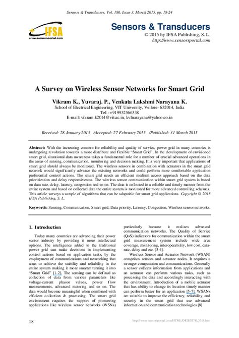 Pdf A Survey On Wireless Sensor Networks For Smart Grid