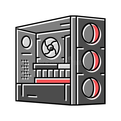 Desktop Gaming Pc Line Icon Vector Illustration Stock Vector