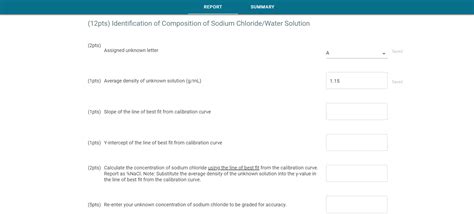 Solved Table 7 Density Vs Nacl Calibration Curve 0