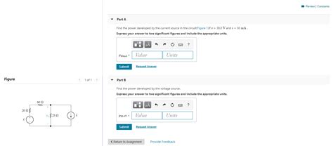 Solved Review Constants Part A Find The Power Developed By Chegg Com