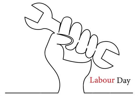 Premium Vector Continuous One Line Drawing Of International Labour Day Out Line Vector Art