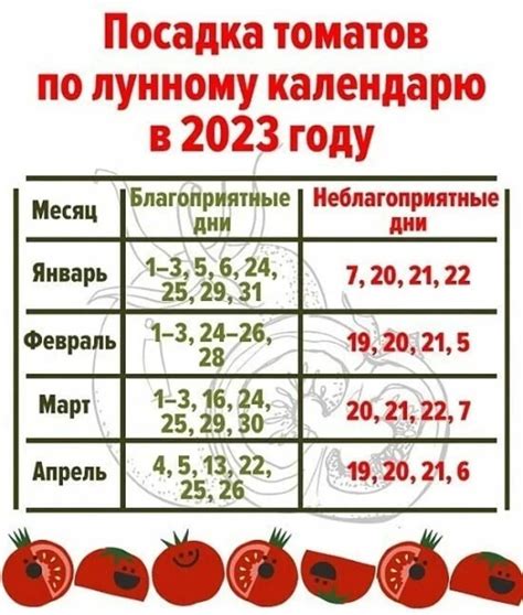 Лунный календарь для посева помидор 2024