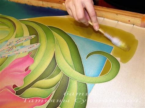 Платок Летний день Холодный батик Мастер класс