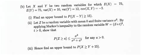 Solved B Let X And Y Be Two Random Variables For Chegg