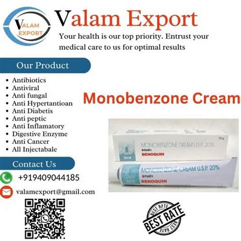 Monobenzone Cream Usp For Skin Whitening Packaging Size 20 Gm At ₹ 753 Piece In Surat