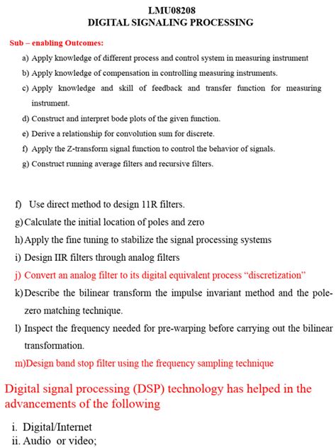 Dsp Lecture1 1 Pdf Digital Signal Processing Analog To Digital