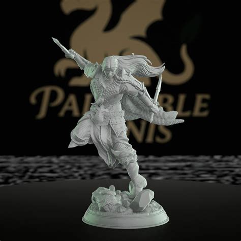 Drow Ranger Miniature Scout Figure Medium Dm Stash Dandd Dnd Pathfinder Miniature Etsy