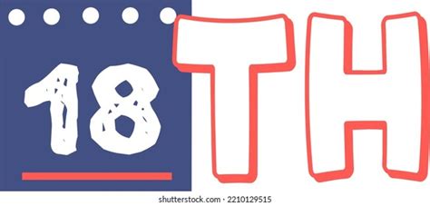 18th Ordinal Numbers Counting Vector Art Stock Vector Royalty Free