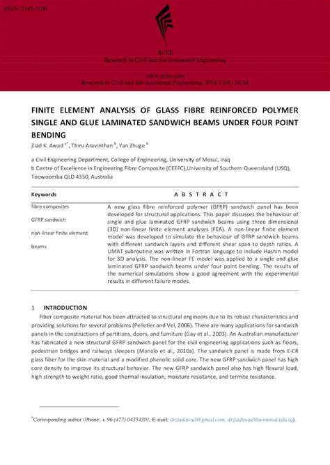 Pdf Finite Element Analysis Of Glass Fibre Reinforced Dokumentips
