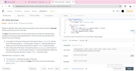 how to solve online stock span problem lalitha bhimireddy posted on the topic linkedin