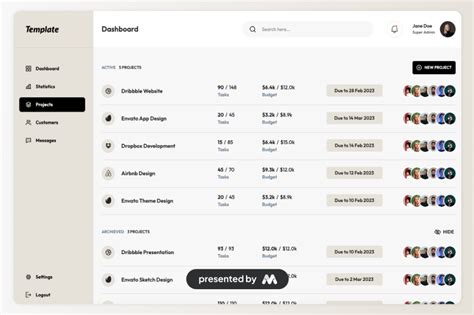 Free Responsive Webflow Project Management Dashboard Template Webflow