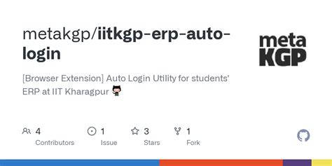 Github Metakgp Iitkgp Erp Auto Login [browser Extension] Auto Login