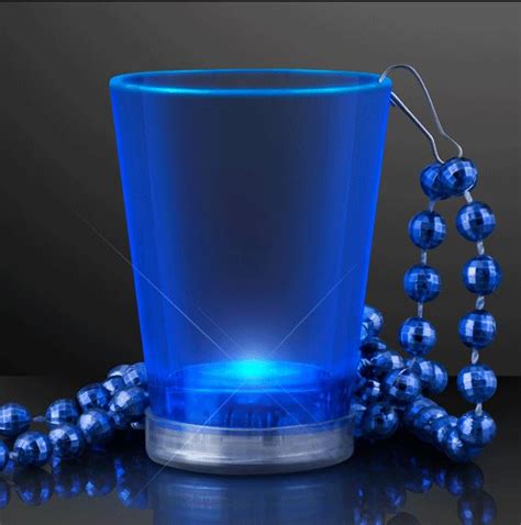 Blue Led Shot Glass Necklaces