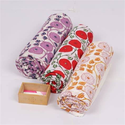 Cambric Hand Block Printed Cotton Fabric Exporter Multicolour At Rs 115 Meter In Jaipur