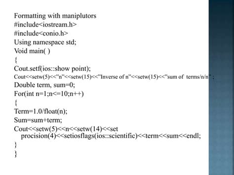 Formatted Console Io Operations In C Pptx Programming Languages