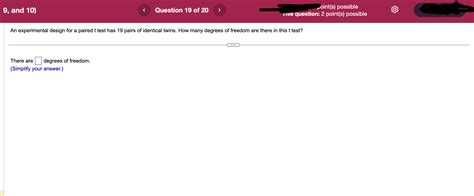 Solved An Experimental Design For A Paired T Test Has Chegg Com