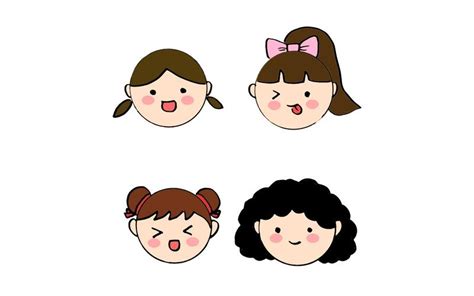 小女孩圆形简笔画（漂亮13张） 简笔画图片大全