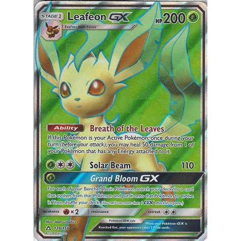 Pokemon Sm 5 Ultra Prism Card Leafeon Gx 139156 Full Art Ultra R