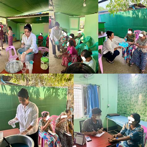 Myanmar Social News နေပူပူထဲ သူမရဲ့ အခမဲ့ဆေးပေးခန်းမှာ လာရောက်ကုသသူတွေကို အအေးဒါနပြုခဲ့တဲ့