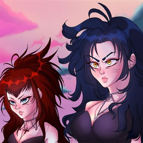 Goku And Vegeta Redraw Scene From Dragon Ball Gt Genderbend Art By
