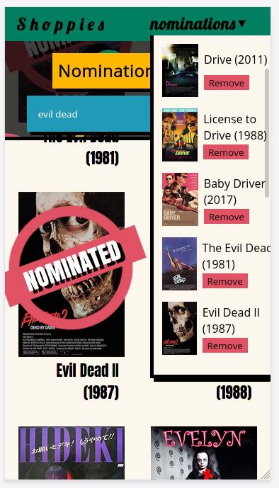 GitHub Defsax Shoppies Challenge Shopify Application Project Built With React Users Can