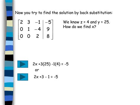 Ppt Back Substitution Powerpoint Presentation Free Download Id982815 Ppt Back Substitution Powerpoint Presentation Free Download Id982815