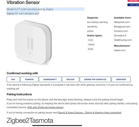Aqara Vibration Sensor Unter Zha Integrationen Simon42 Community