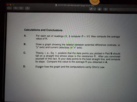 Solved PHYS Lab Manual Pdf Page Of Calculations Chegg Com