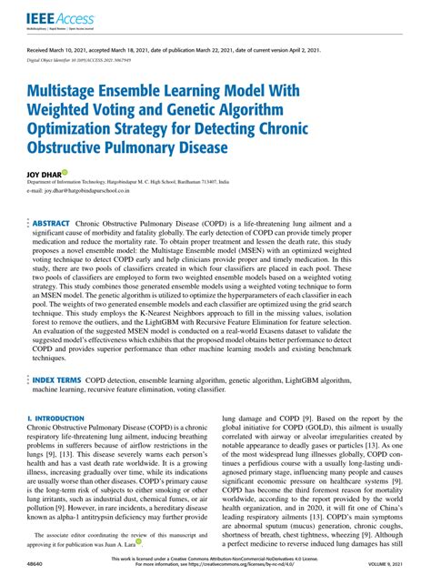 Pdf Multistage Ensemble Learning Model With Weighted Voting And Genetic Algorithm Optimization