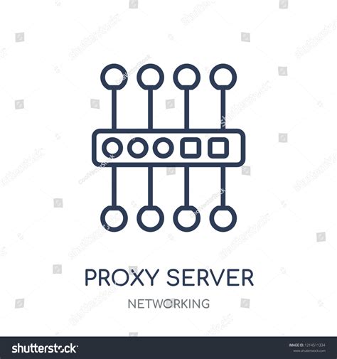 Proxy Server Icon Proxy Server Linear vector de stock libre de regalías