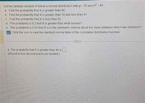 Solved Let The Random Variable X Follow A Normal Solved Let The Random Variable X Follow A Normal